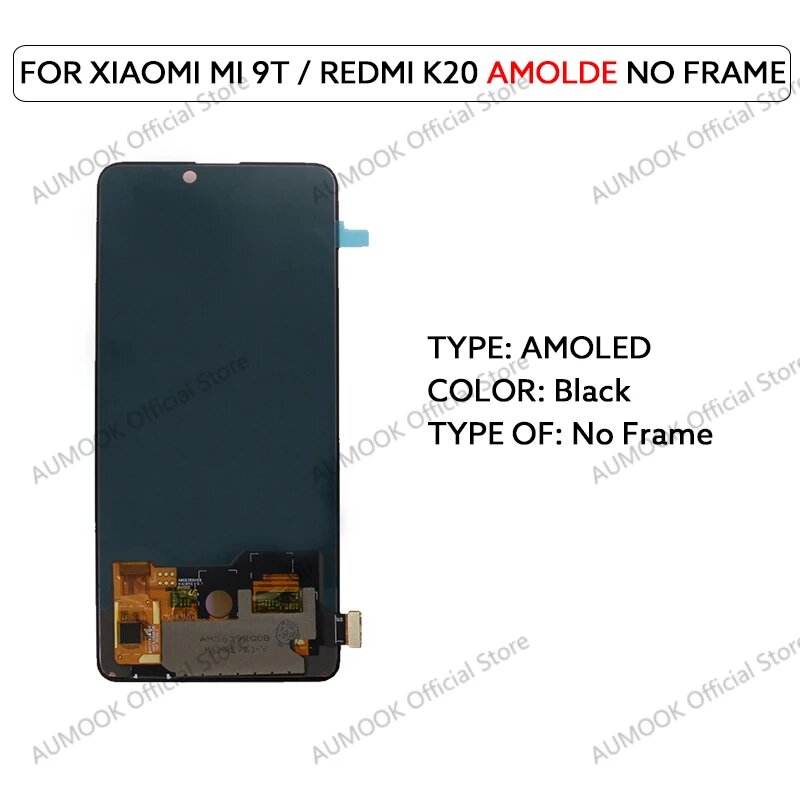 ЖК-экран для Xiaomi Mi 9T Redmi K20, ЖК-дисплей, преобразователь сенсорного экрана в AMOLED No Frame