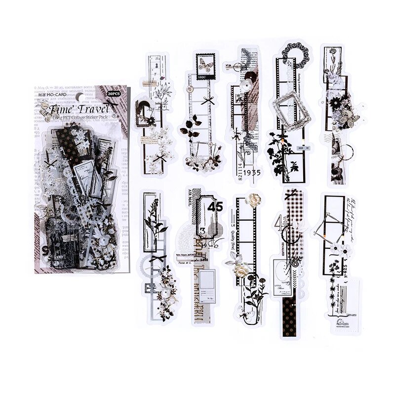 20 шт, винтажные наклейки с длинными полосками, набор декоративных наклеек для скрапбукинга, дневника, альбома, ручная работа, принадлежности для журналов