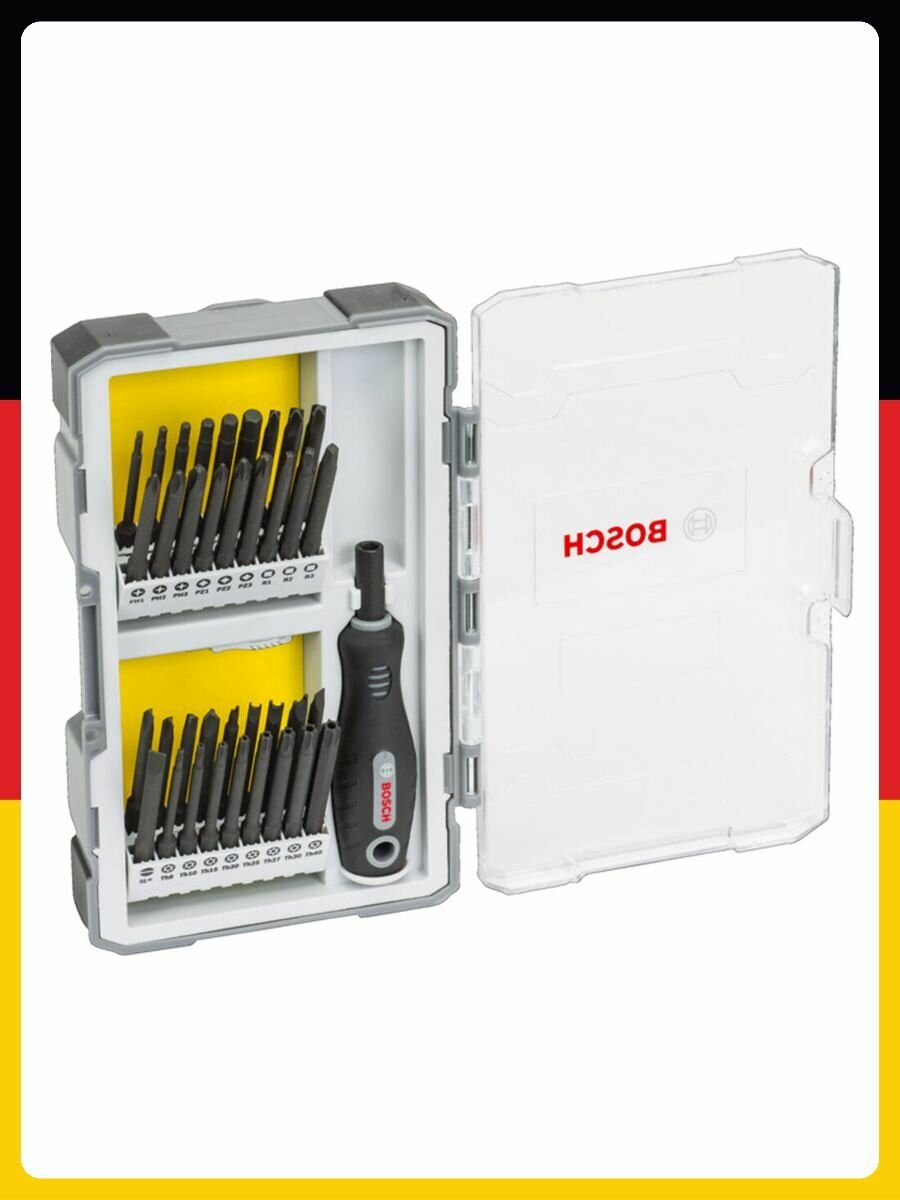 Набор отверток Bosch с рукояткой, 37 предметов