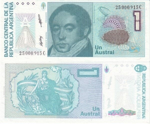 Аргентина 1 аустраль 1985-1989 Прогресо UNC