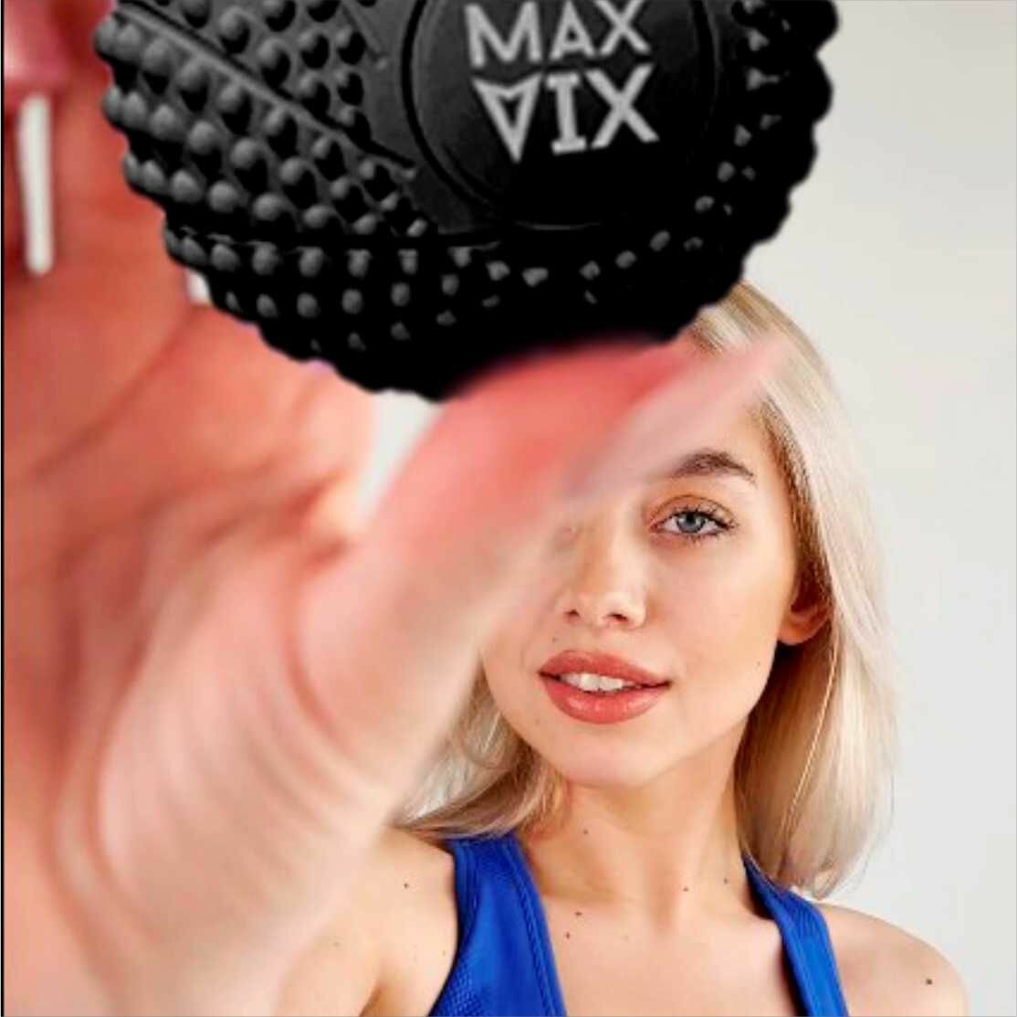 Массажный мяч P548, для МФР, твёрдый, с магнитами, чёрный, 6,5см