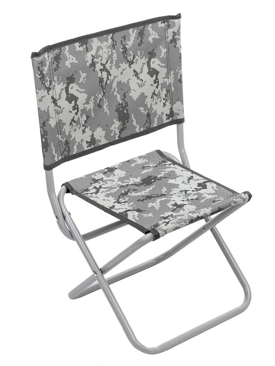 Стульчик рыболова со спинкой Nisus СР-280C-16 (ст. труба д16) КМФ цифра (T-N-FC-280S-16-DG)