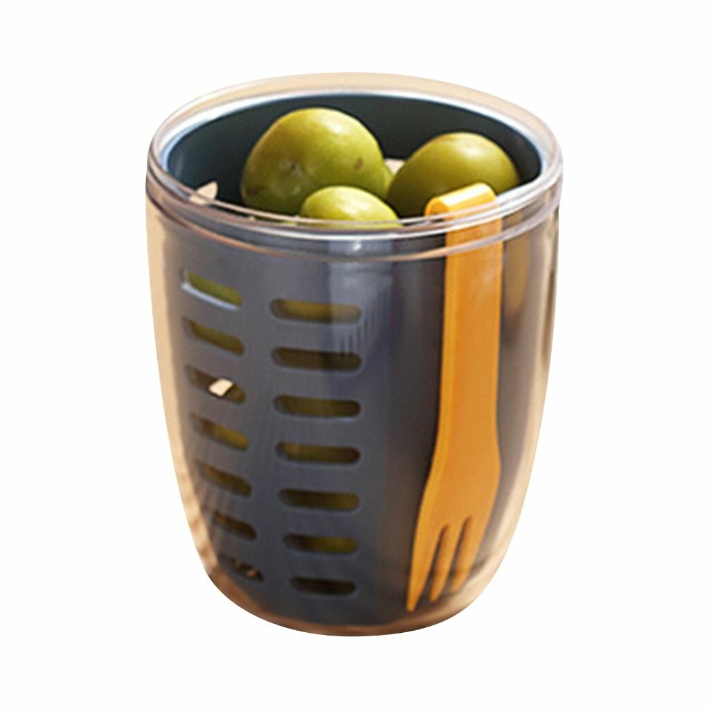 Набор фруктовых чашек емкостью 600 мл с вилкой. Практичный контейнер для салата. Чаша в форме бутылки студентов.