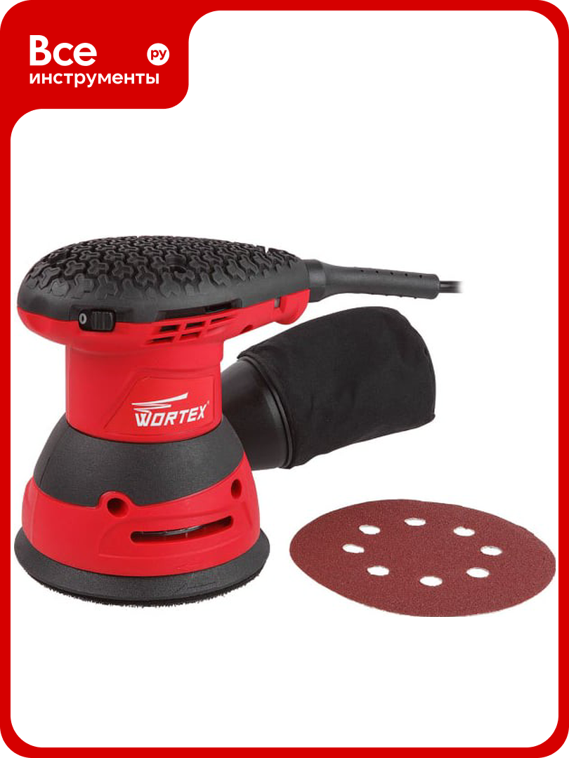 Эксцентриковая орбитальная шлифмашина WORTEX RS 1235 E RS1235E01319, для обработки разных материалов