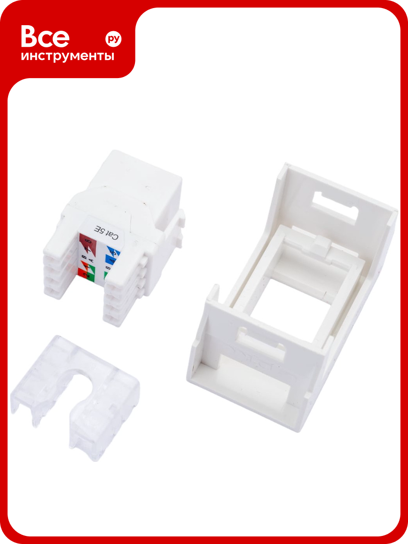 Компьютерная розетка DKC Viva 1 модуль RJ45 CAT.5E белая 45038, подсоединение кабеля