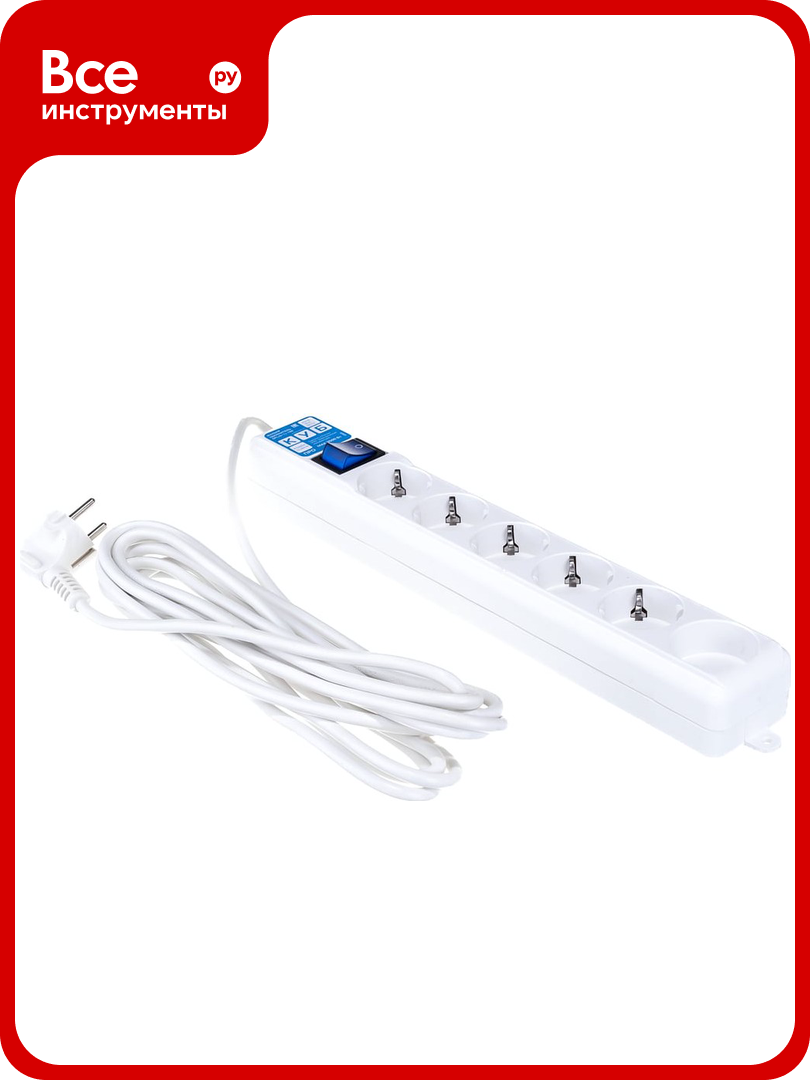 Фильтр-удлинитель Power Cubе PC PRO, 5м, 6р LC контур, 16А/3,5 кВт SPL(5+1)-16B-P-5М