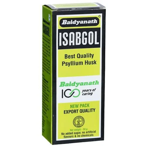 Исабгол Псиллиум при запорах, интоксикации, геморрое и повышенном уровне холестерина (Isabgol Psyllium Husk) Baidyanath, 100 г
