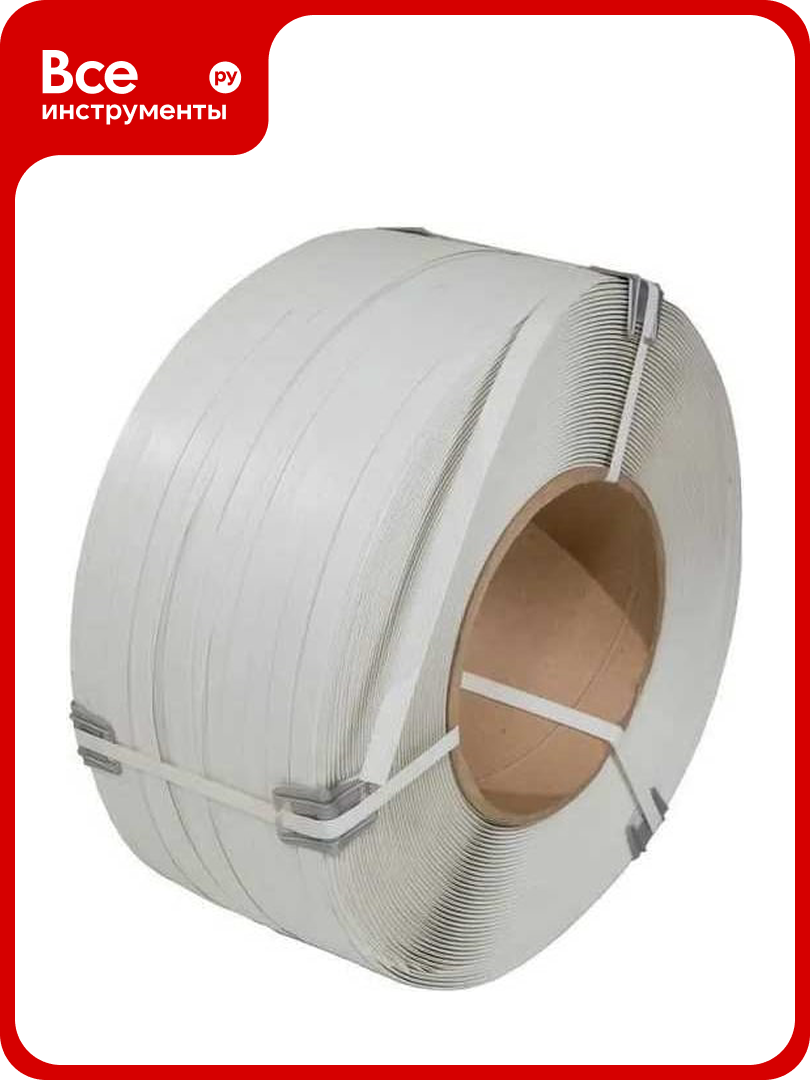 Полипропиленовая упаковочная лента ООО Авалон-С 12*0,6 мм, 3000 м 10102-1934, высокая разрывная нагрузка, белый цвет