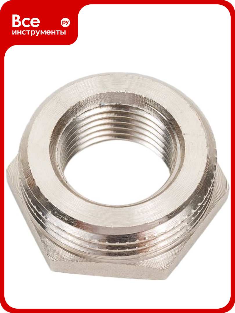 Футорка STI (переход‑футорка) 1x1/2 н‑в никелир. 3206 из никелированной латуни, соединение для систем отопления