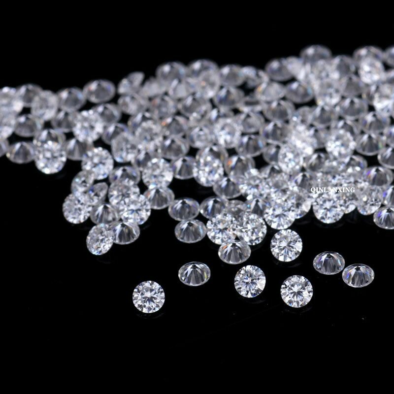 Ювелирный кристалл из фианита, 1.1мм (50 шт.), форма круг, кристально-прозрачный.