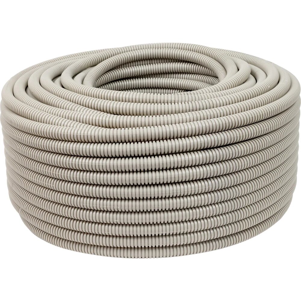 Гофрированная труба ПВХ Gigant тяжелая серая D20 с зондом 100м 11120GI, 100 м