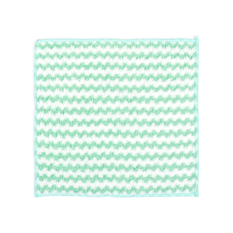 Тряпка для посуды, коралловый флис, впитывающая, без ворса, зеленая, 25x25 см