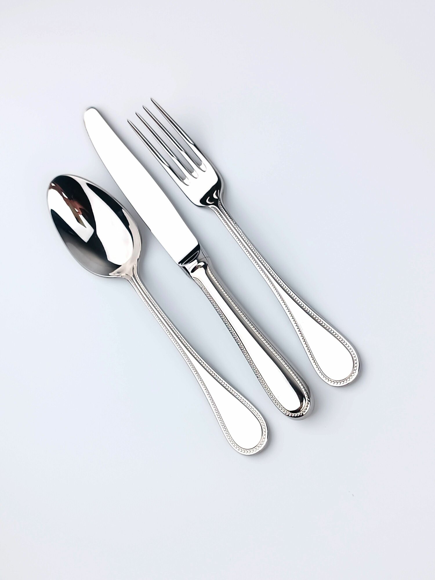 Набор столовых приборов PERLES Acier от Christofle, Франция, на 1 персону, 3 предмета, нержавеющая сталь