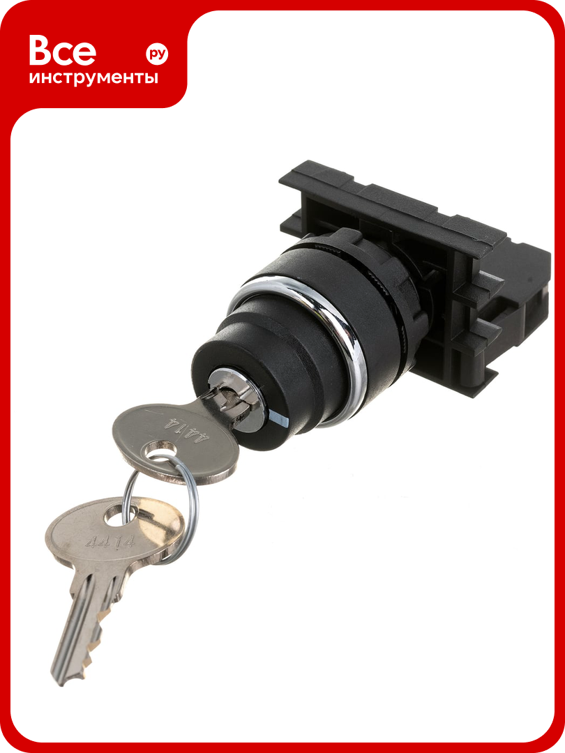 Кнопка с ключом Emas 0-1, с фиксацией, 250 В AC, 4 А B100AA20, с полной нагрузкой