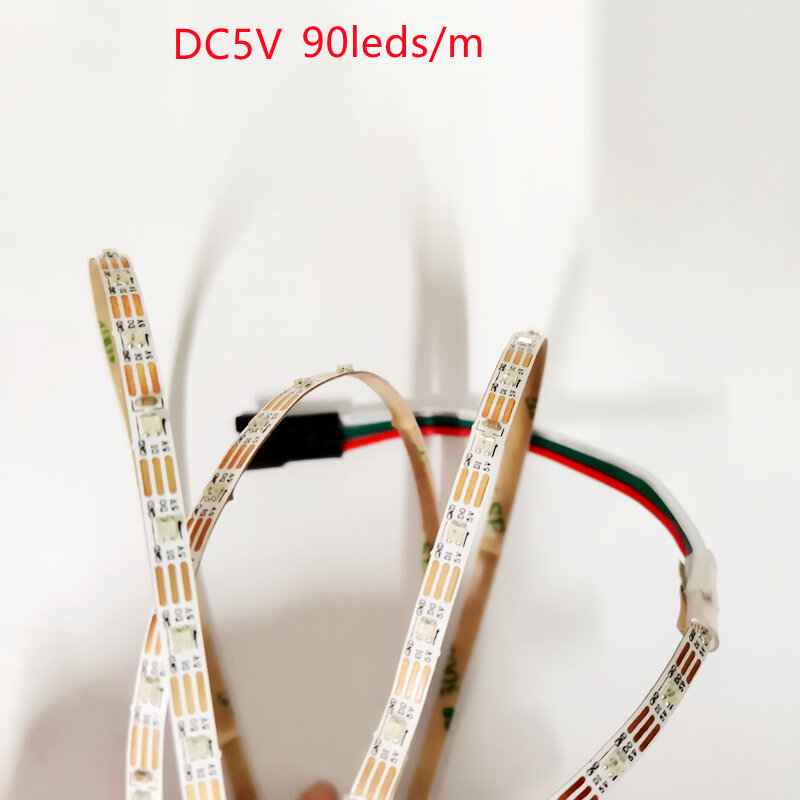1M 90 LEDS / M WS2812C 2020 Адресуемые пиксели LED гибкие полосы 5V RGB IP20 4mm