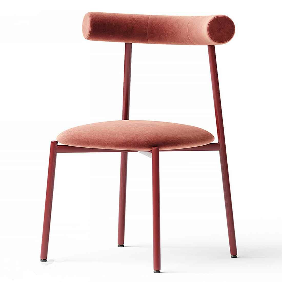 Дизайнерский обеденный стул на металлических ножках Stellato (красный)
