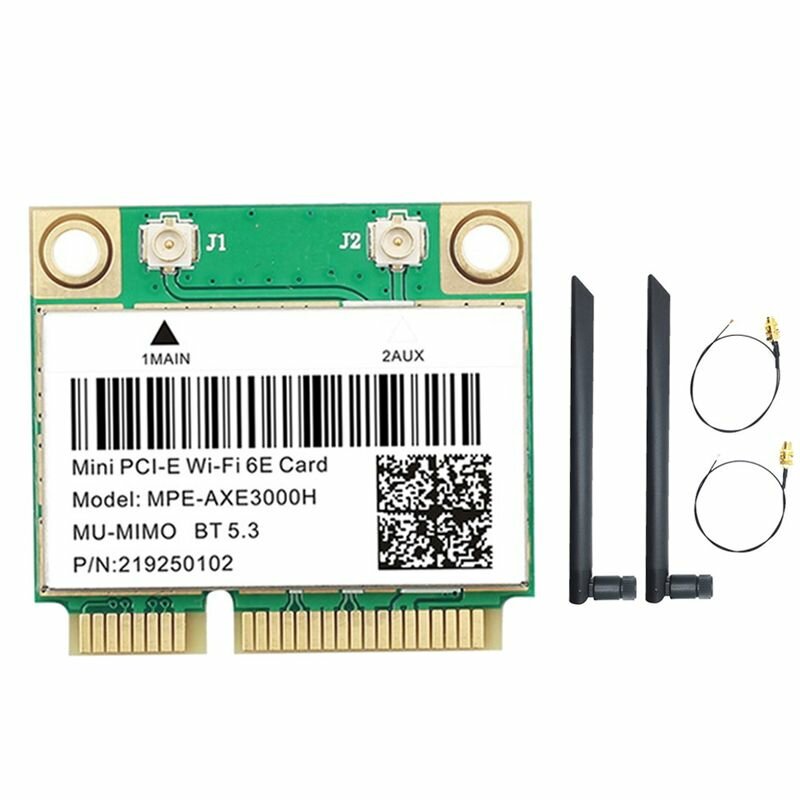 MPE-AXE3000H WiFi-карта + двойная антенна WiFi 6E 2400 Мбит/с Mini PCI-E для BT