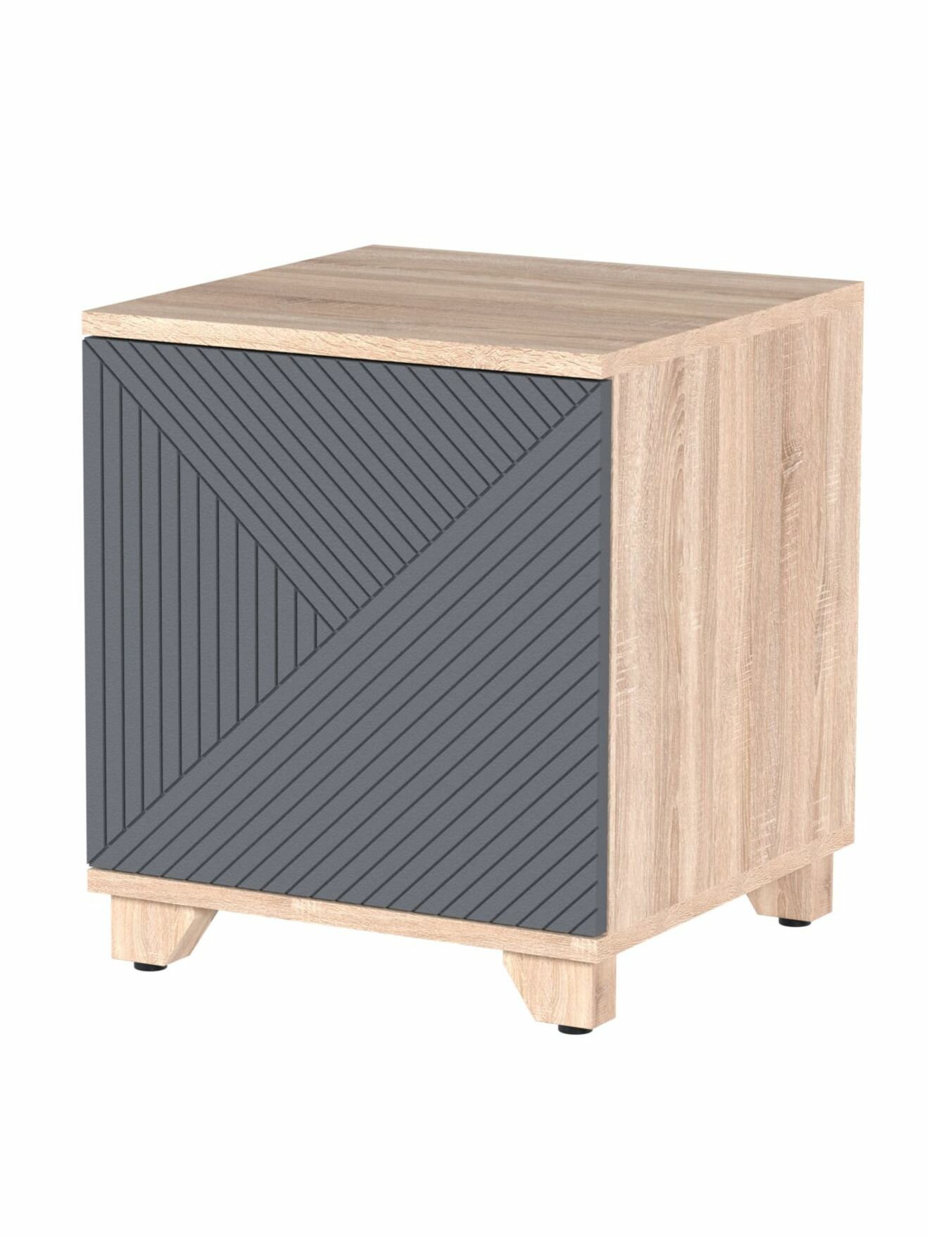 Тумба прикроватная Копенгаген со створкой Дуб Сонома / Серый графит (12 Стульев)