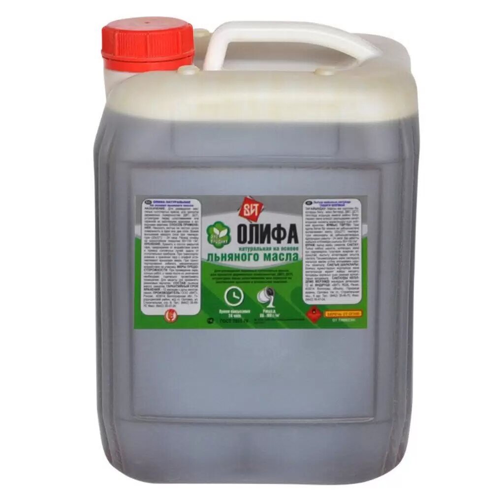 Олифа ВИТ натуральная льняная, расход 80-100 г/м2, 0,5 л