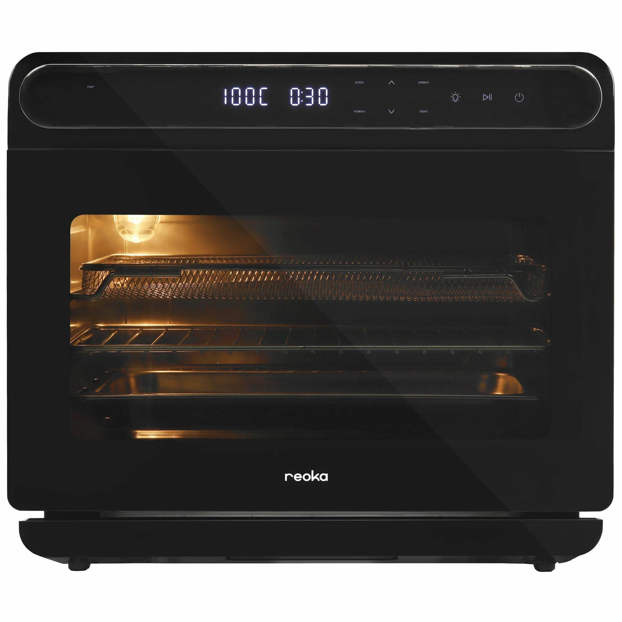 Мини-печь "Reoka" RKSO-D1624, сенсорное управление, цвет серый