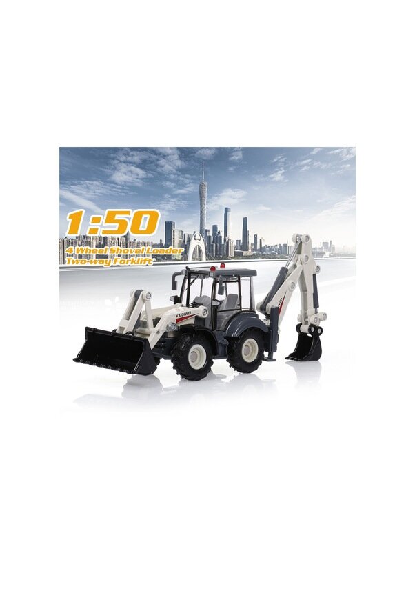 Литой экскаватор из сплава 1:50, 4-колесный погрузчик с двусторонним движением, B