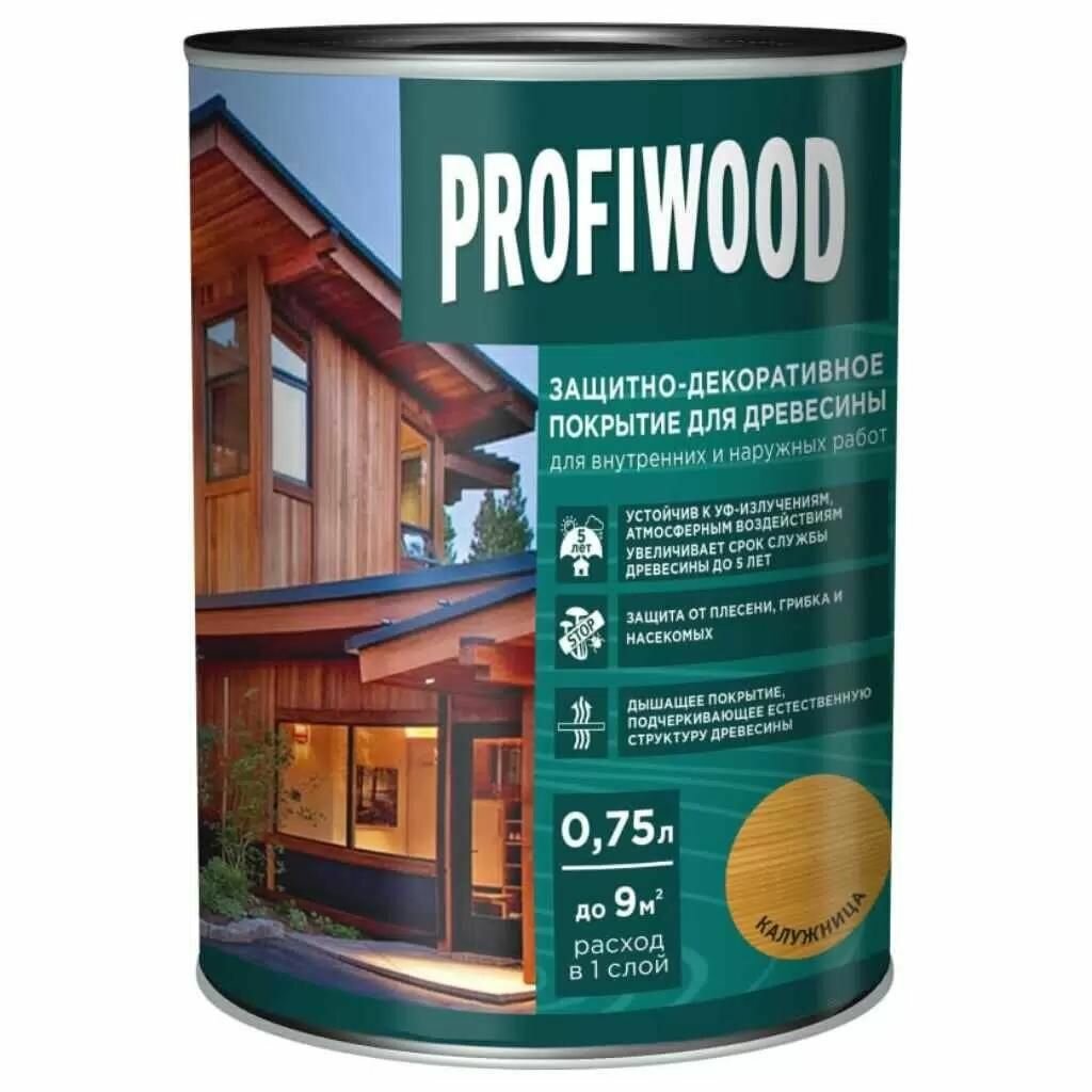 Пропитка Profiwood защитно-декоративная, цвет Калужница, 0,7 л