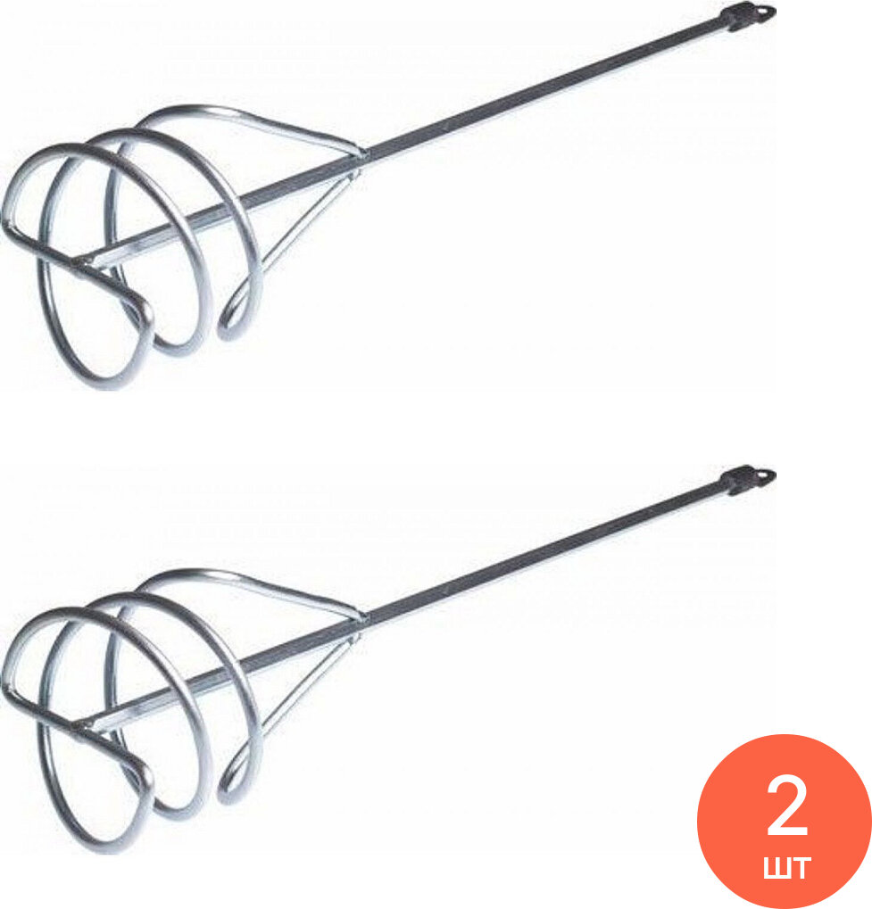 Миксер строительный 888 для штукатурки, хвостовик SDS plus, металлический, серый, 100х9х500мм / инструменты (комплект из 2 шт)