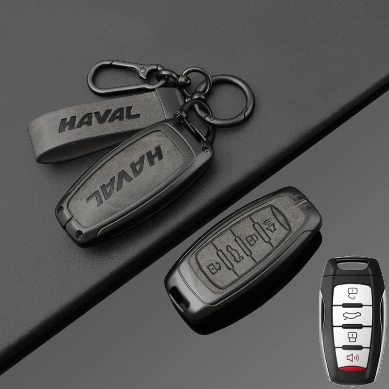 Чехол для ключа Haval Jolion H6 H7 H4 H9 F5 F7 F7X F7H H2S GMW Dargo, серый, с це