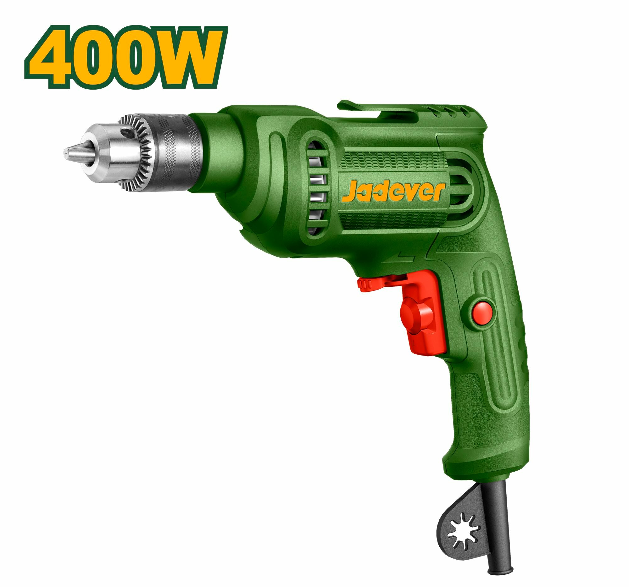 Дрель сетевая 400Вт,0-4200об/м, регул. оборот, реверс JADEVER JDED15401