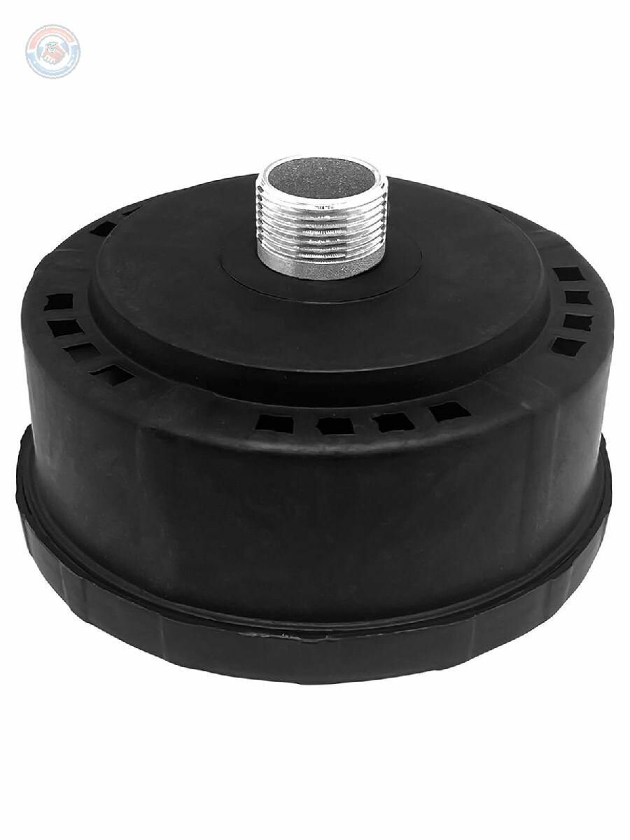 Шумоподавитель для воздушного компрессора 25 мм, круглый пластиковый фильтр тишины, универсальный глушитель шума для винтового и поршневого компрессора, черный корпус