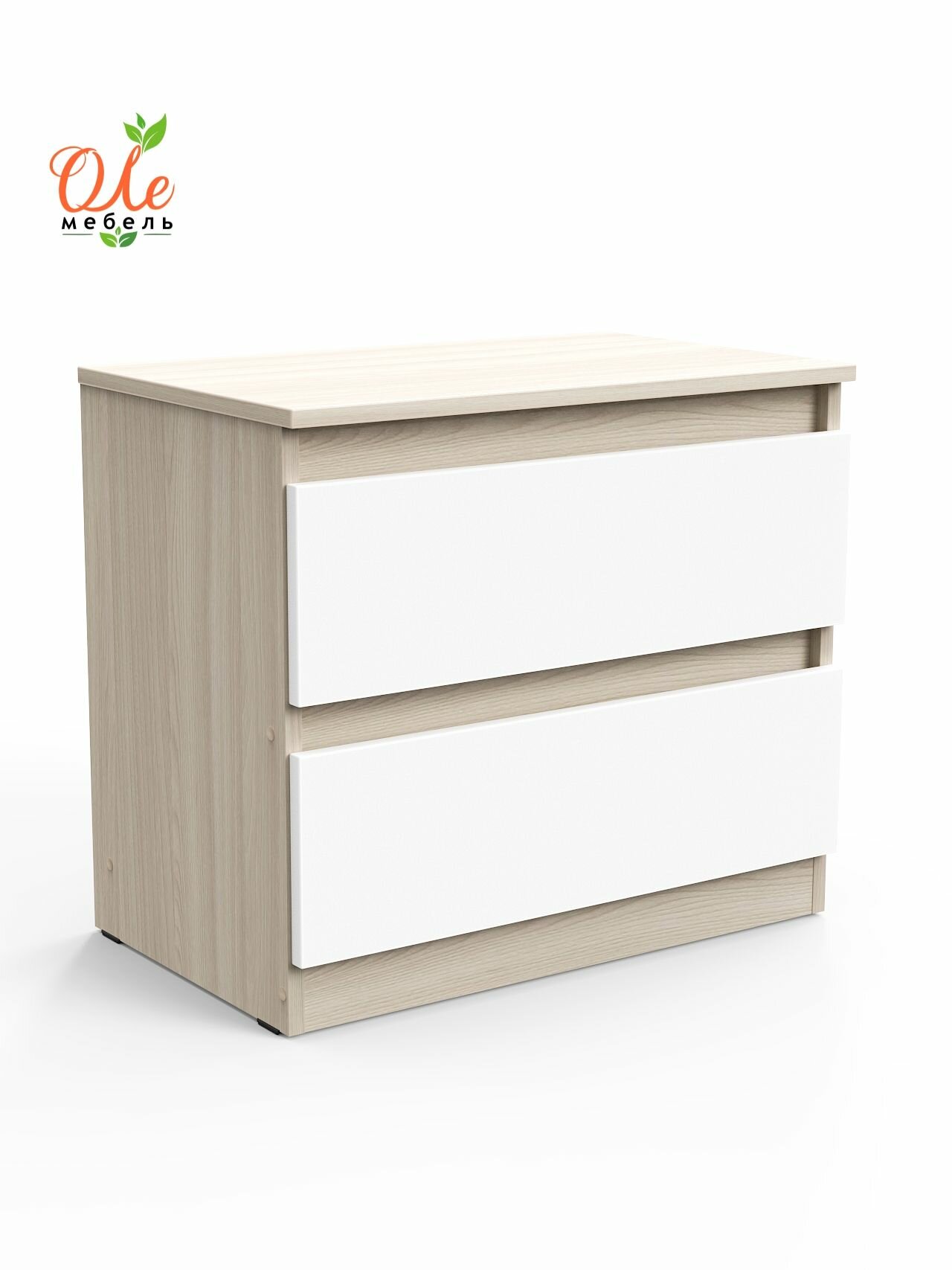 Комод деревянный для хранения вещей, цвет ясень шимо светлый/белый