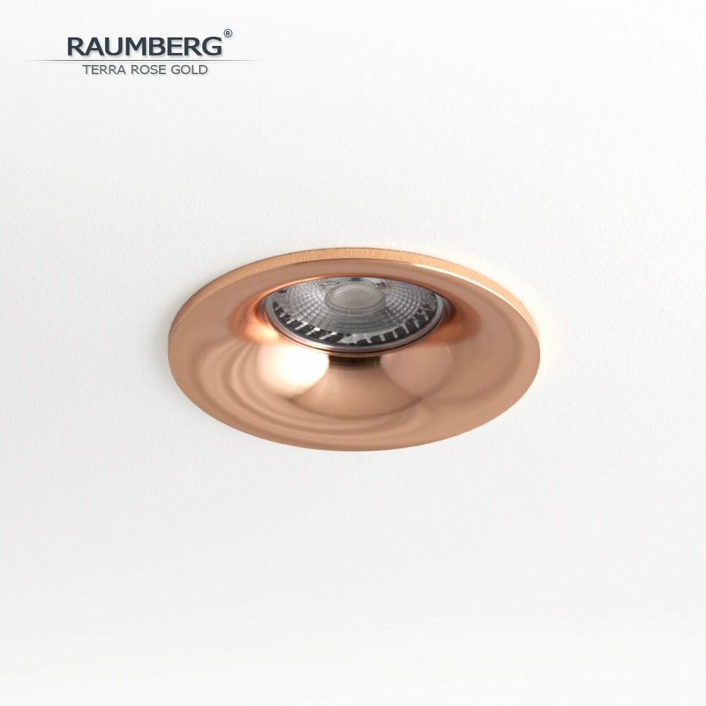 Встраиваемый неповоротный светильник RAUMBERG TERRA Rose Gold, цвет- розовое золото, под светодиодную лампу GU10