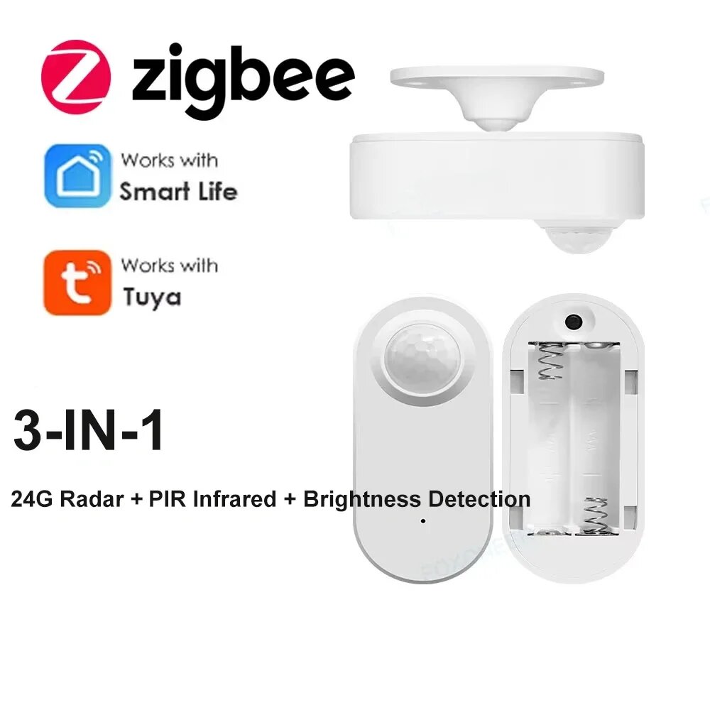 Tuya Zigbee датчик движения kebidumei 3 IN 1