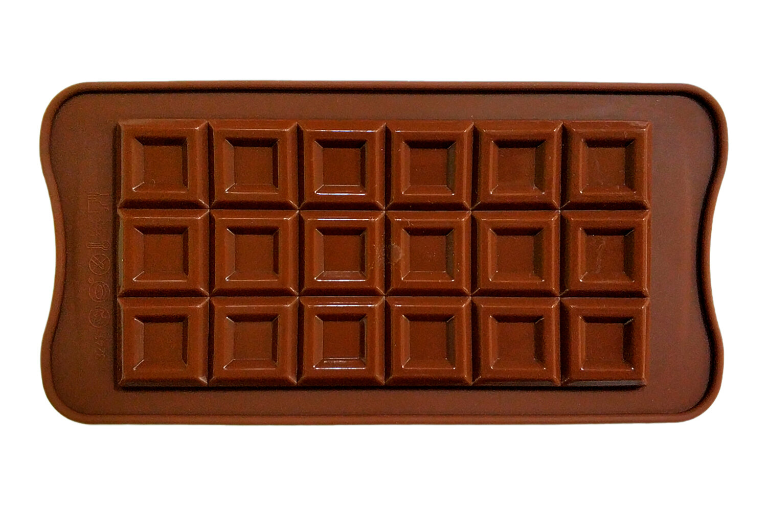 Форма силиконовая "плитка шоколада" для изготовления шоколада 21 х 10,5 см