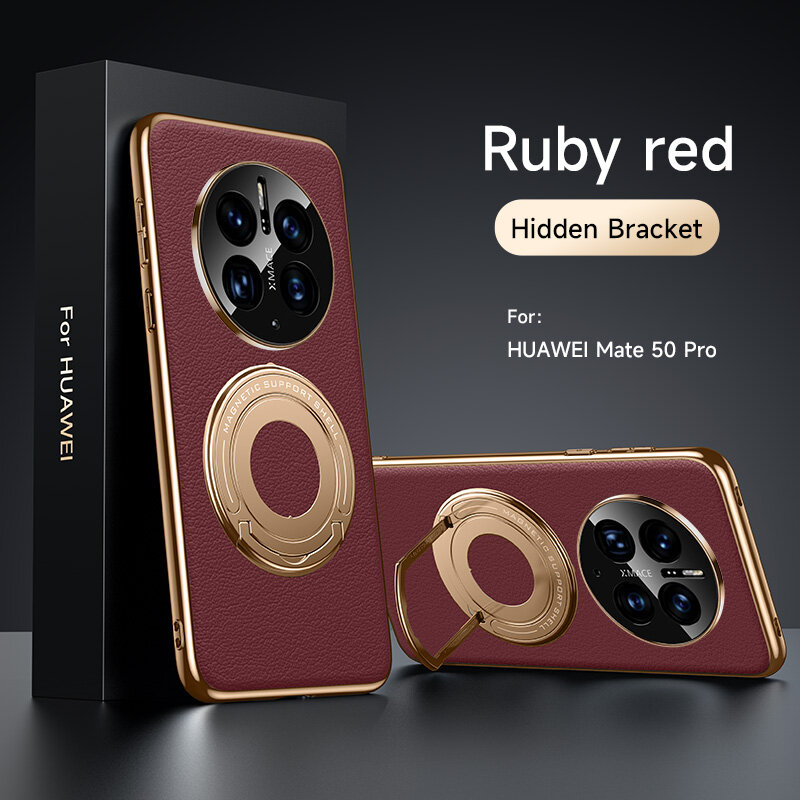 Чехол для Huawei Mate 50 Pro/Хуавей Мате 50 Про с поддержкой зарядки Magsafe, soft touch,360° Полная защита, чехол-кардиомонитор, искусственная кожа, поликарбонат (PC), MagSafe, защита камеры