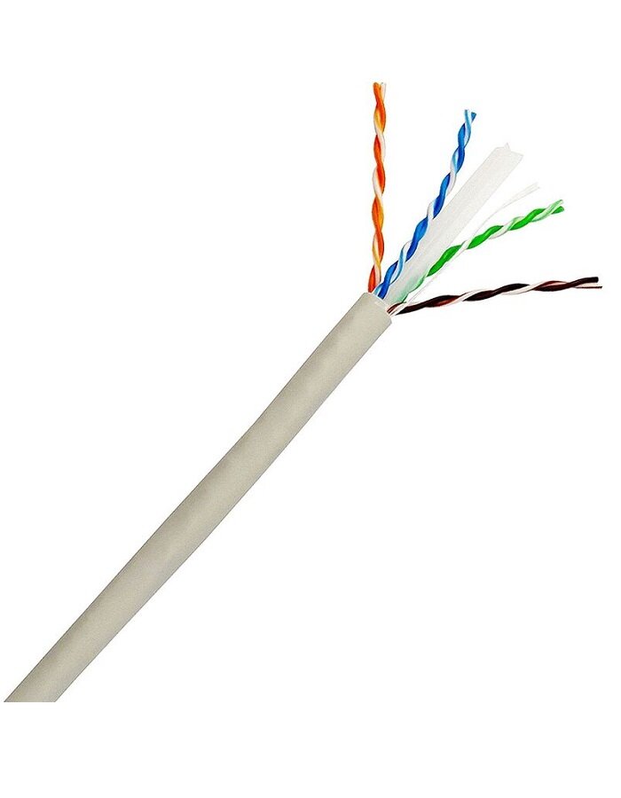 Кабель витая пара TWT, одножильный, внутренний, 6 категория, 305 м, белый