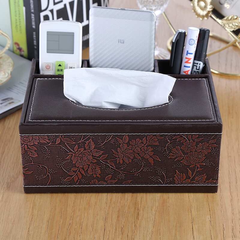 Кожаная коробка для салфеток, гостиничная, для гостиной, кофейного стола, спальни, коробка для хранения пульта, коробка для салфеток из PU кожи, современная и простая