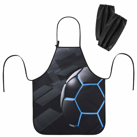 Фартук с нарукавниками для уроков труда юнландия, регулировка по росту, 46х54 см, Soccer ball, 273765