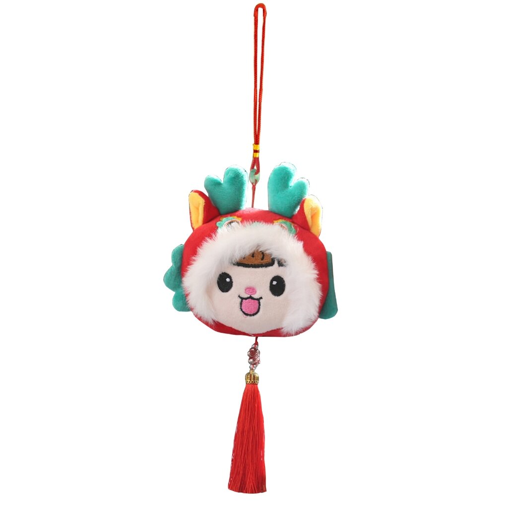 Симпатичная кукольная улыбка подвесное китайское народное стиль дракон мягкие плюшевые талисманы для талисмана для домашней вечеринки