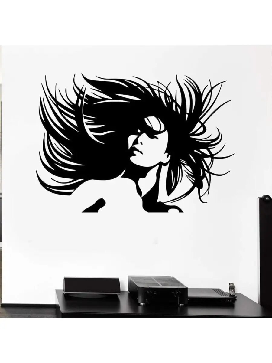 Наклейка на стену для декора интерьерная Силуэт девушки