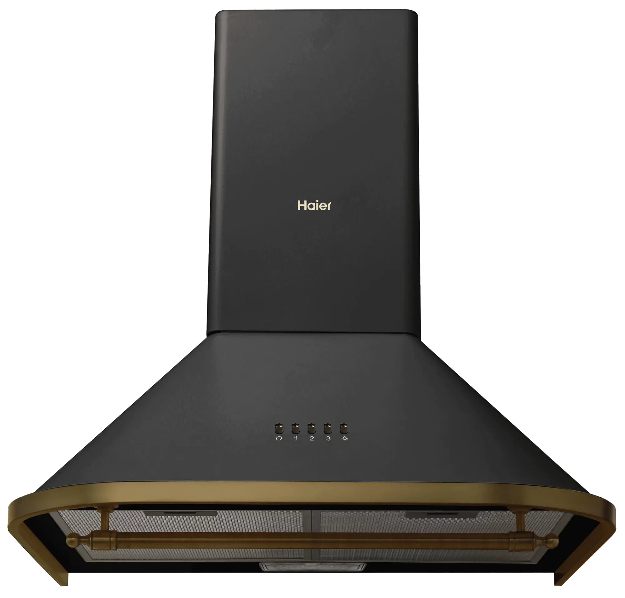 Встраиваемая вытяжка Haier, 60x50 см, мощность 160 Вт, купольная, золото/чёрный HVX-W671ATQBB