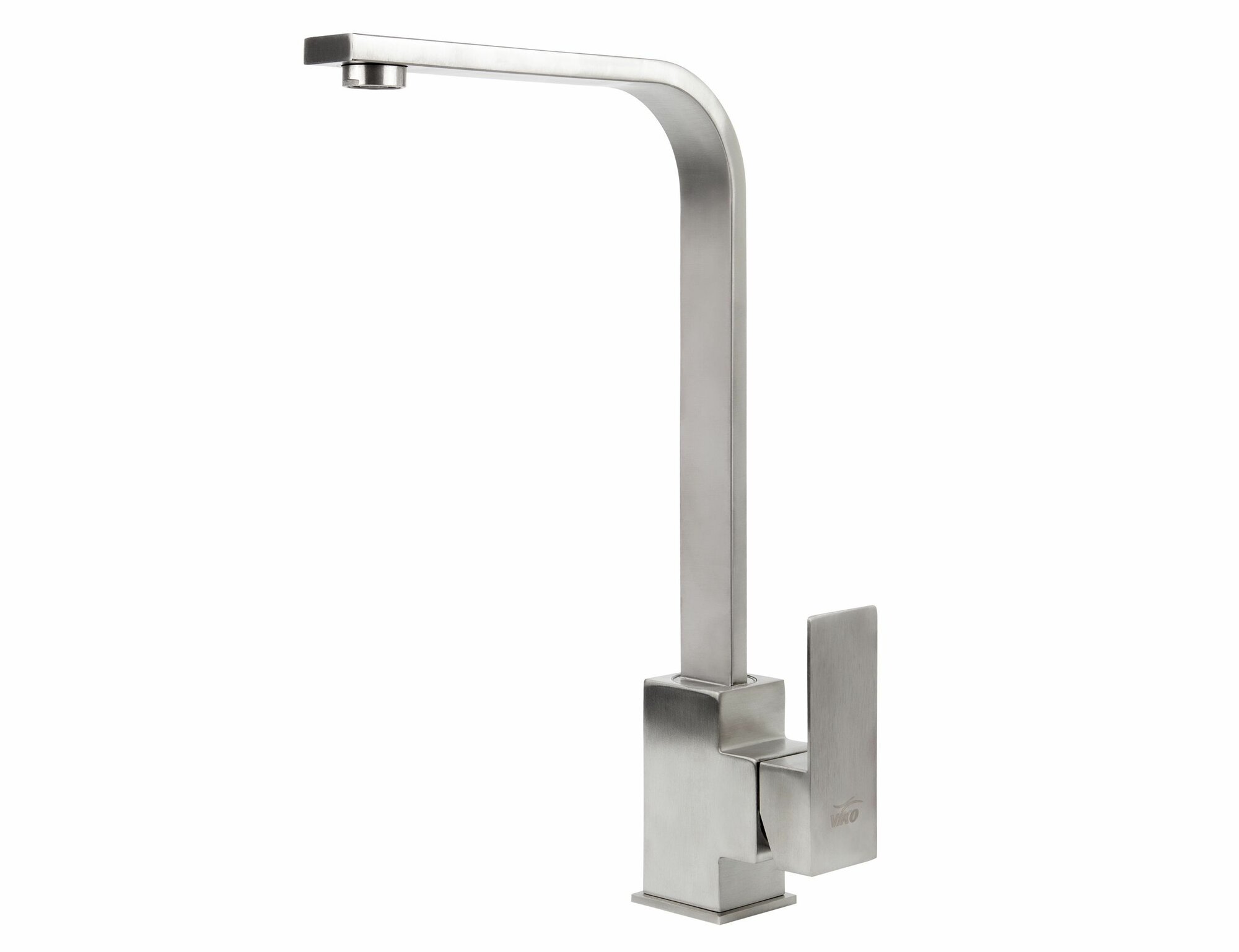 Смеситель для раковины кран на кухню или ванну. Кухонный кран для воды настенный с высоким изливом для мойки. Сантехника для кухни VIKO V-7734, цвет серебро