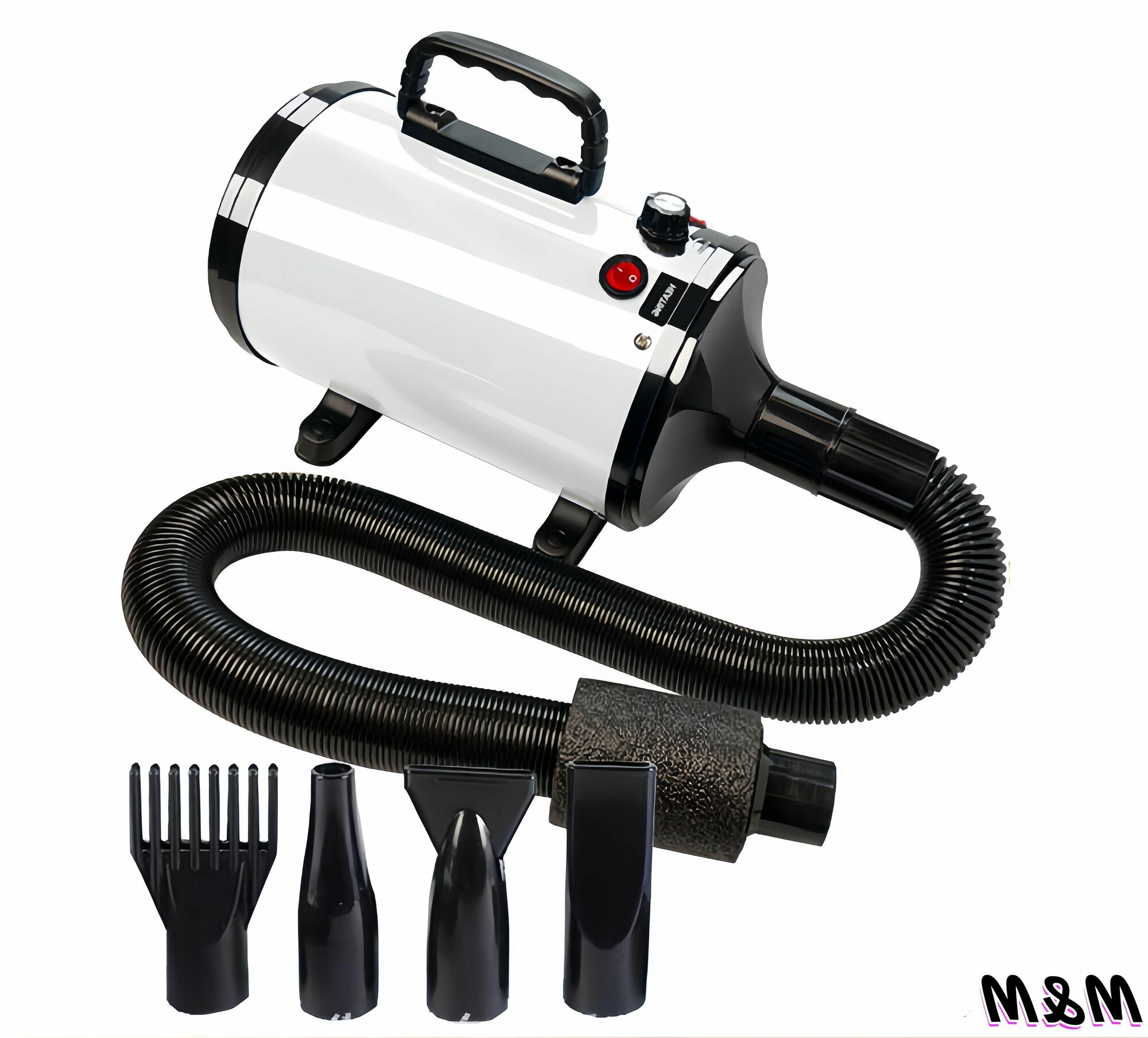 Фен-компрессор для сушки животных 2W оснащёный функцией защиты от пересушивания волоса, лёгкий, тихий и мощный, 2800 Вт MM