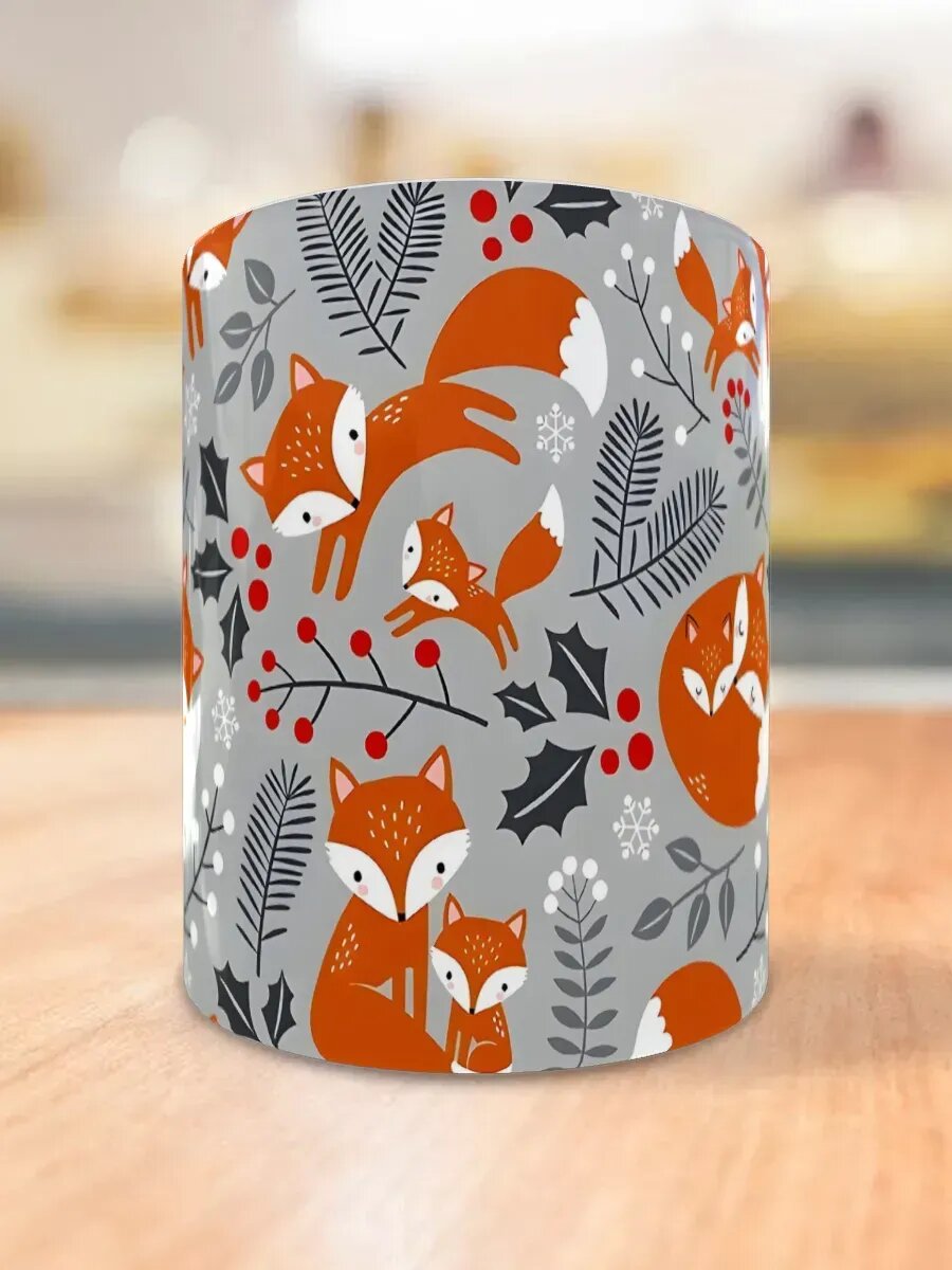 Брелок №2 и Кружка pattern foxes — фото 1