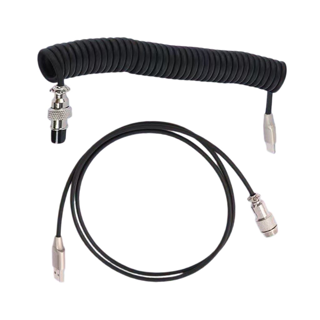 Кабель механической клавиатуры, авиационный вставной кабель, спиральный кабель, пружинный кабель, USB-кабель, черный