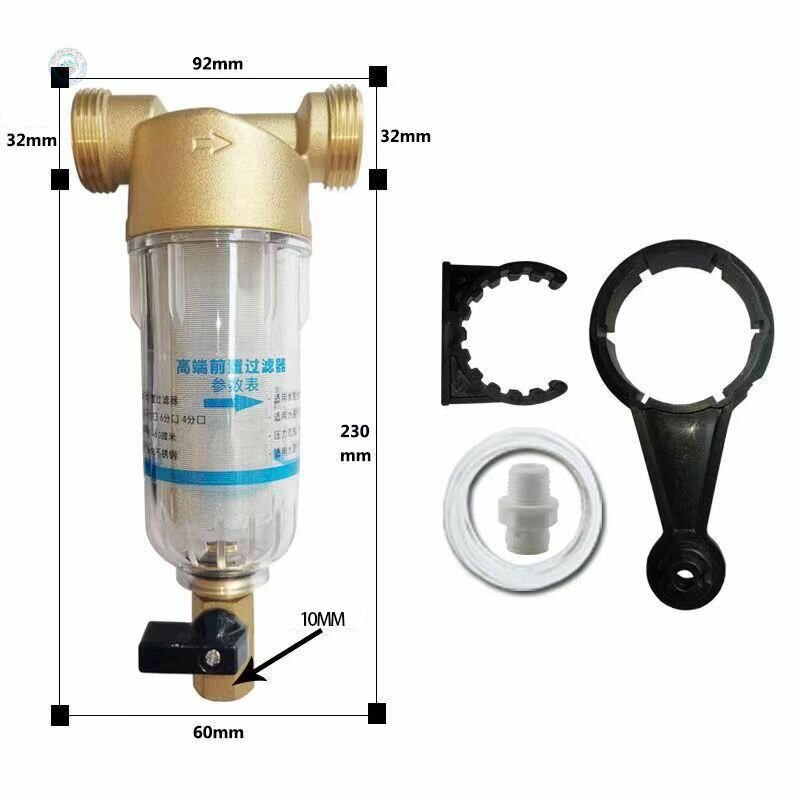 Фильтр самоочищающийся для воды из крана, латунный промывной 32 мм, защита от осадка и ржавчины, долговечный очиститель воды для дома и дачи
