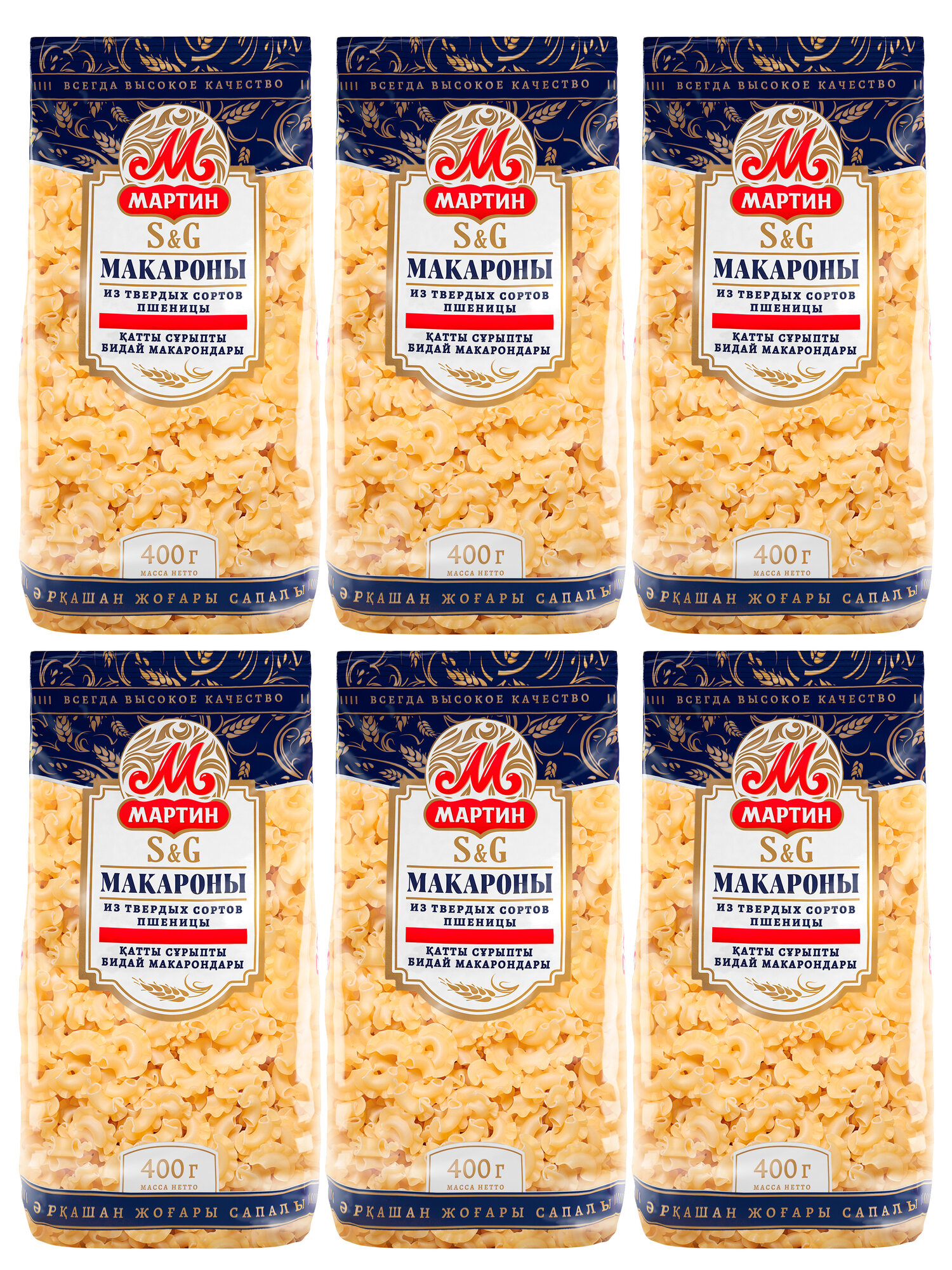 Макароны От Мартина Гребешки, 400г х 6ш. Группа А