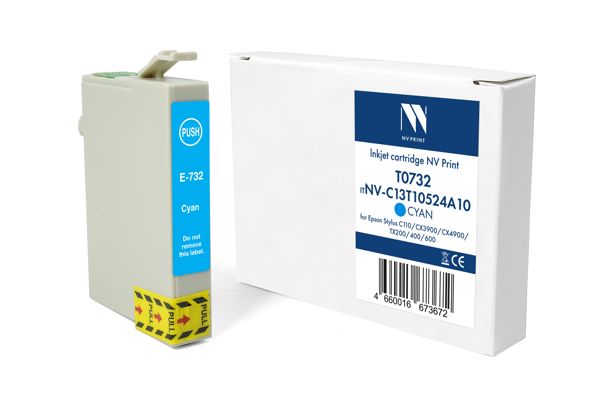 Струйный картридж NV Print T0732 (NV-C13T10524A10) Cyan для Epson Stylus C110/СХ3900/CX4900/TX200/400/600