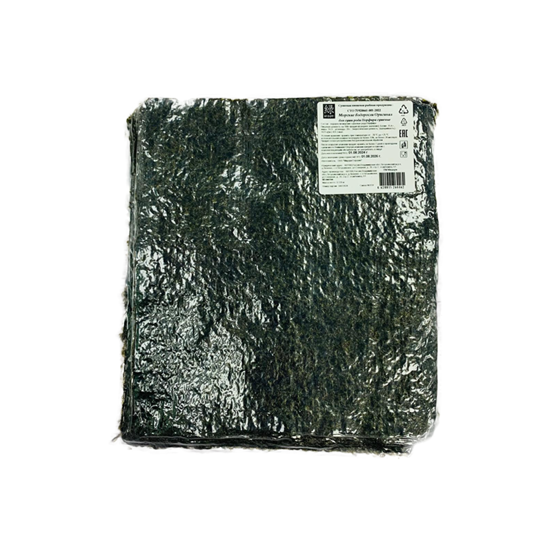 Водоросли Нори Мидори для приготовления суши, роллов и домашних закусок (100 листов) 240 г, Россия