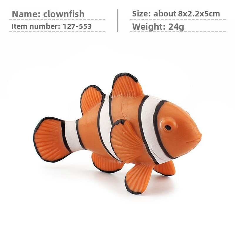 Realistic pvc ocean animal figures with turtles seahorses and starfish for aquarium display clown fish
